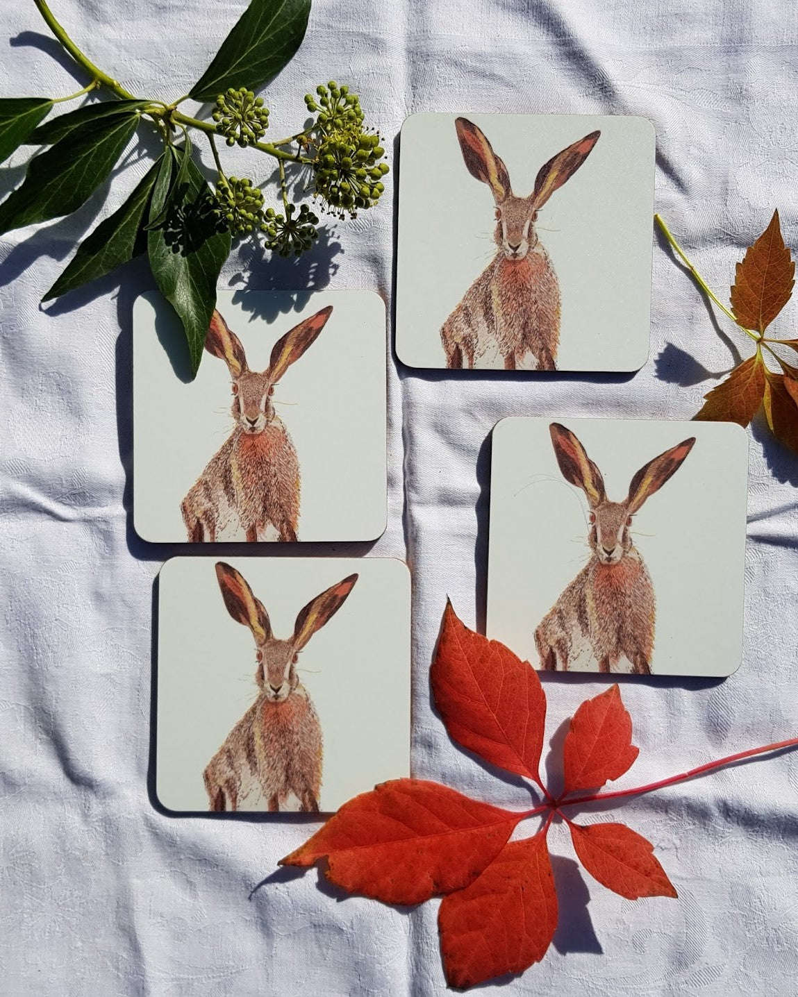 Original Art Hare Coaster Print | Bird in France – Bird In France