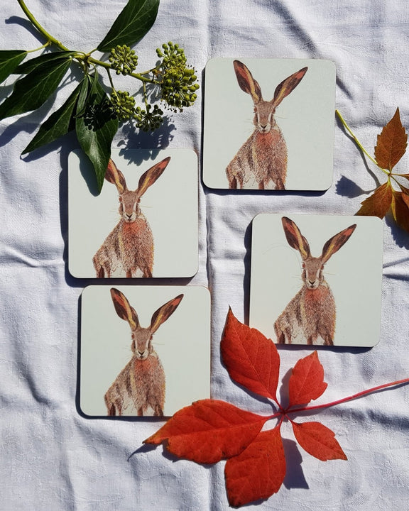 Original Art Hare Coaster Print | Bird in France – Bird In France